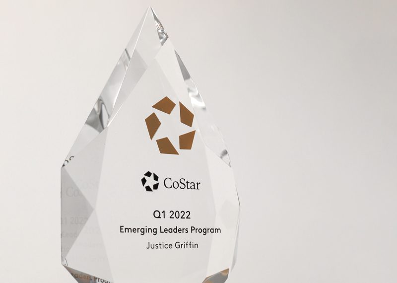 Crystal Sales Awards with Gold Colorfill - Cristaux International