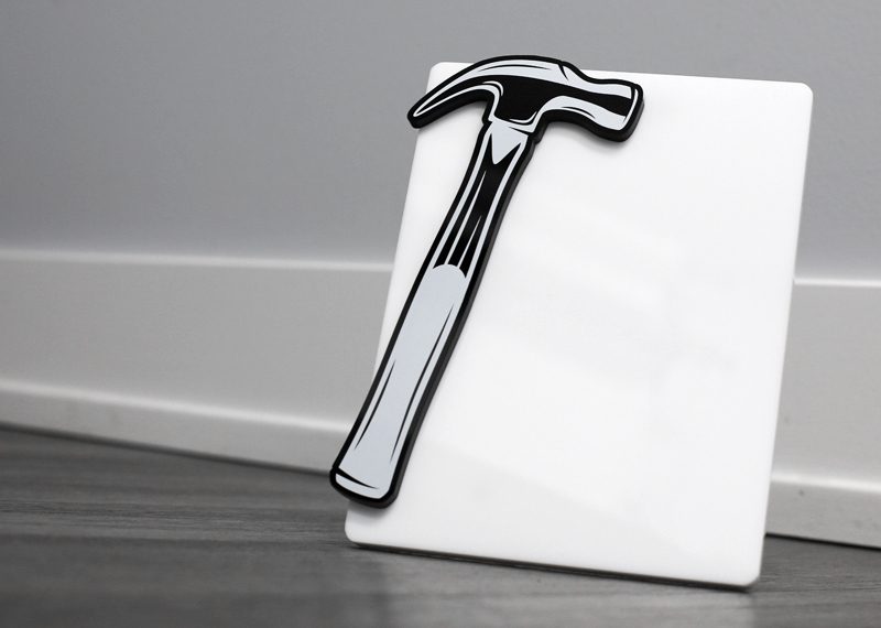 Black and White Acrylic Hammer Plaque - Cristaux International