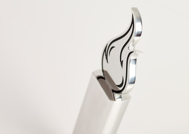 Acid Engraved Flame Pillar - Cristaux International